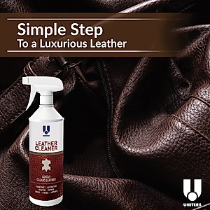UNITERS Leather Cleaner Foam Solution - Leather Care Stain Remover & Cleaner for Car Interior - Car Leather Seat Cleaner, Faux Leather, Furniture, Handbags, Upholstery, Shoes & More 500ml 16.9 oz
