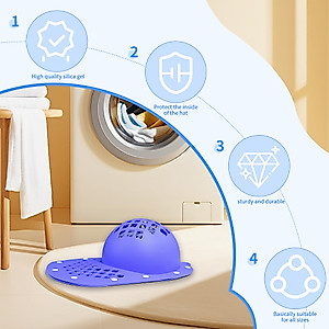 ZHUOMINGJIA Silicon Hat Washer Cage，Suitable For Dishwashers，Dryer，Can Be Reused，Maintain The Shape Of The Hat， For Adults And Kids Ball Caps,Flat & Curved Hats
