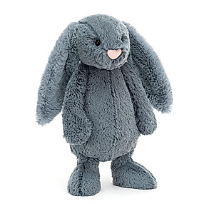 Jellycat Bashful Dusky Blue Bunny Stuffed Animal, Medium