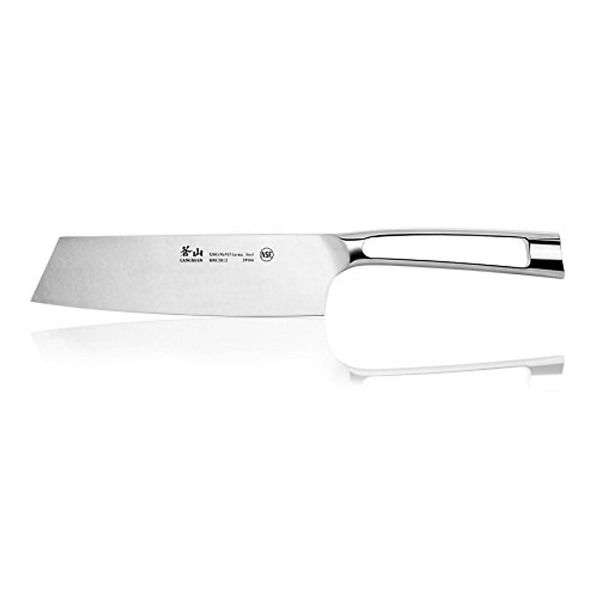 Cangshan N1 Series German Steel Forged Nakiri Vegetable Cleaver, 7" Blade, Silver