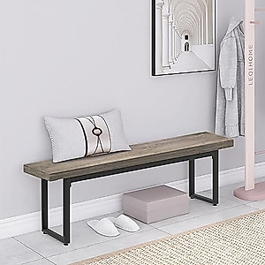 STHOUYN 59” Dining Bench Pair of 2 for 6-8 Person, Farmhouse Indoor Kitchen Table Benches, Bed Bench, Industrial Shoe Bench, Entryway Benches (Grey 2pcs)