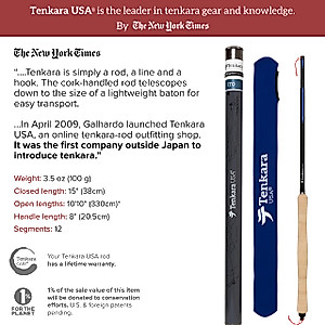 Tenkara USA Fly Fishing ITO™ Rod, for Large Fish & Wider Streams - Longest Rod - Carbon Fiber, Lightweight, Telescopic, Adjustable, 2 Multi-Lengths (13' / 14'7")