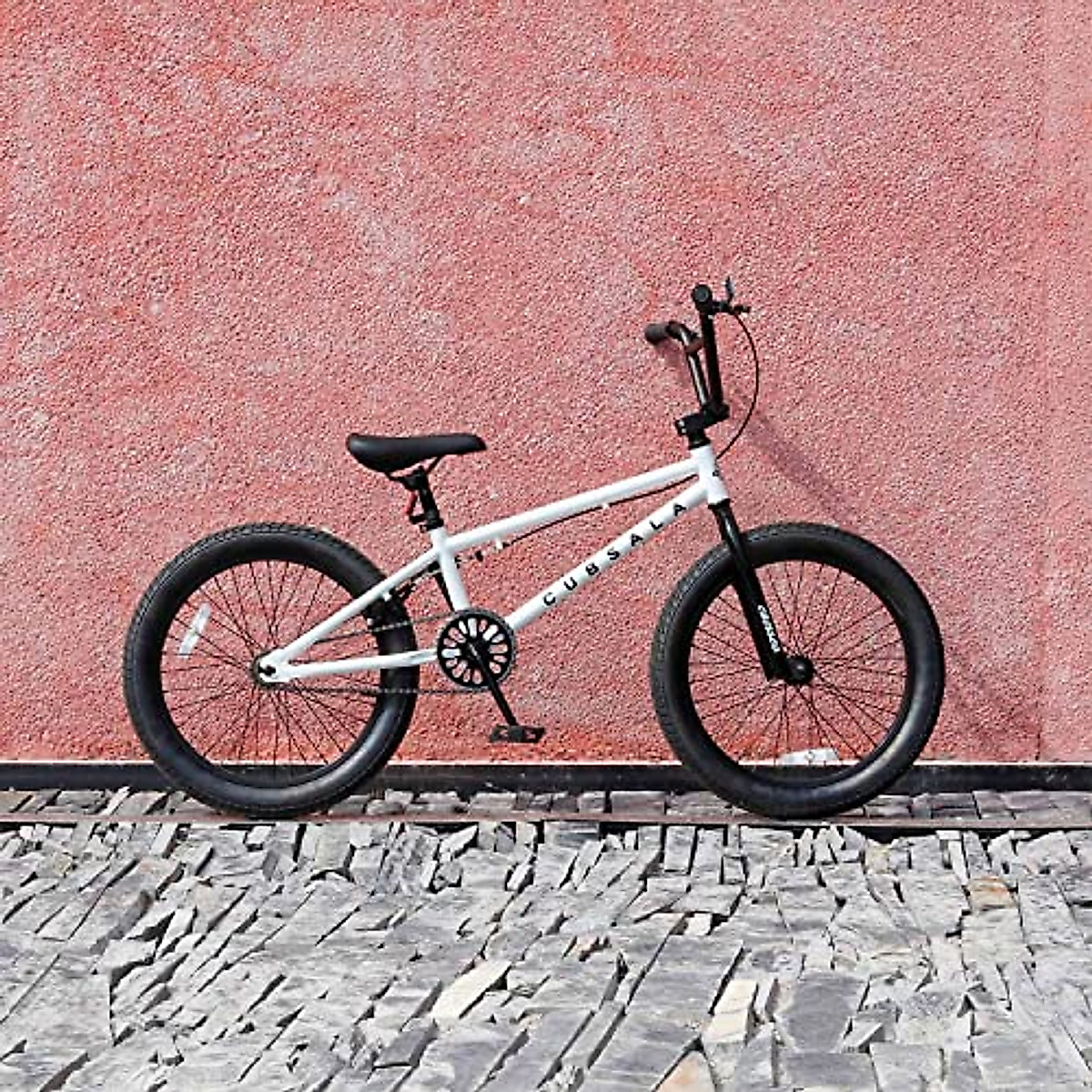cubsala 18 Inch Kids BMX Bicycle Freestyle Bike for 5 6 7 8 Years Old Boys Girls and Youth Beginners, White