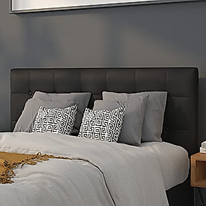 Flash Furniture Lennox Tufted Upholstered Full Size Headboard in Black Vinyl