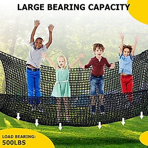 YUCHENGTECH Climbing Cargo Net 9.8' x 9.8' Kids Playground Net Double Layers Heavy Duty Backyard Net Bridge for Tree House Tree Fort Back Yard (9.8' X 9.8')