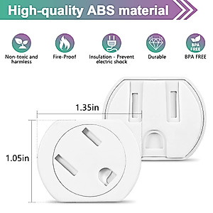 Outlet Covers (28 Pack) Self-Closing Child Proof Socket Covers 3-Prong Swivel Outlet Plug Covers Upgraded Adhesive Installation Comes with Extra Sticker Electrical Outlet Protectors for Baby