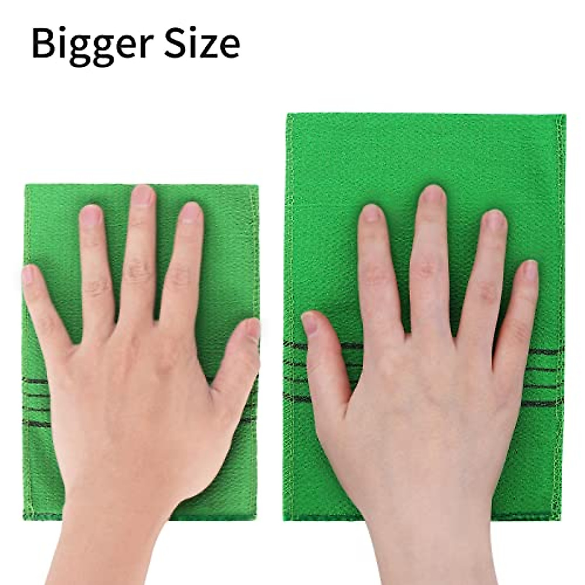 Molain 8Pcs Asian Exfoliating Bath Washcloth Large Size Korean Exfoliating Mitt Reusable Premium Viscose Rayon Exfoliating Shower Towel Body Scrub Bath Sponges