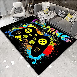 Carpet Boys Gaming Gamer Rug Gamepad Living Room Mat Gamer Bedroom Controller Rug Boys Non-Slip Doormat (Multicolor,120x160cm47x63in)