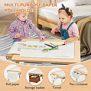 Easyego Sensory Table for Toddlers, Kids Table with Foldable Bin & Paper Roller (Without Roll Paper) Play Sand and Water Table Gifts for Boys and Girls