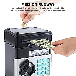 Piggy Bank Cash Coin ATM Bank Electronic Coin Bank for Teens Girls Toy Ages 3-12 Children with Password Lock, Gift and Creative Idea for Girls3.4.5.6.7.8.9.1011 Years Old