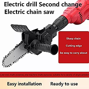 Tsugar 4/6 Inch Portable Conversion Head Kits Electric Drill Modified to Electric Pruning Chainsaw Adapter Tools for Garden