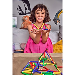 CMS MAGNETICS - (156-Piece Multi-Color Magnet Building Toy Tin Box Case Construction Sticks Set STEM Educational Learning Activity for Brain Development, Creativity, Imagination, Attention Span