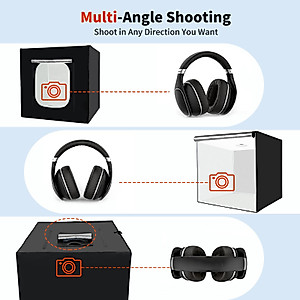 32"x32" Photo Studio Light Box for Photography, 3 Color 10-Level Adjustable Photo Box with Soft Light Cloth 32 inch Professional Photo Background Shooting Tents White Light, Soft Light, Warm Light