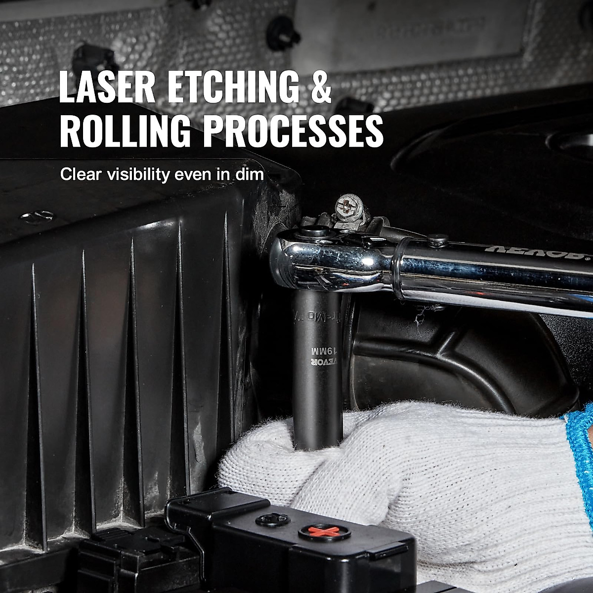 VEVOR 1/2" Drive Impact Socket Set, 34 Piece Socket Set Metric 8-36mm, 6 Point Cr-MO Alloy Steel for Auto Repair, Easy-to-Read Size Markings, Rugged Construction, Includes Storage Case