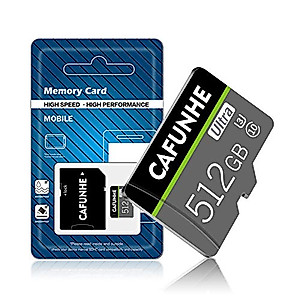 Micro SD Memory Cards 512GB Micro SD Card Full HD Video V10 TF Card 512GB Memory Card High Speed for GOPRO/Smartphone/Tablet/PC/Drone 512GB