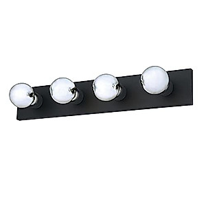 Westinghouse Lighting 6117600 Traditional Four-Light Indoor Vanity Light Fixture, Matte Black Finish