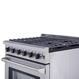 THOR Kitchen Freestanding Professional 30-Inch Gas Range in Stainless Steel - Model LRG3001U