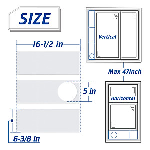 Wintcomfort Portable Air Conditioner Window Seal Plates Kit for Portable AC Exhaust Hose with 5" Diameter, Adjustable Seal Panels with Plastic Guard, Window Vent Kit for Sliding Windows