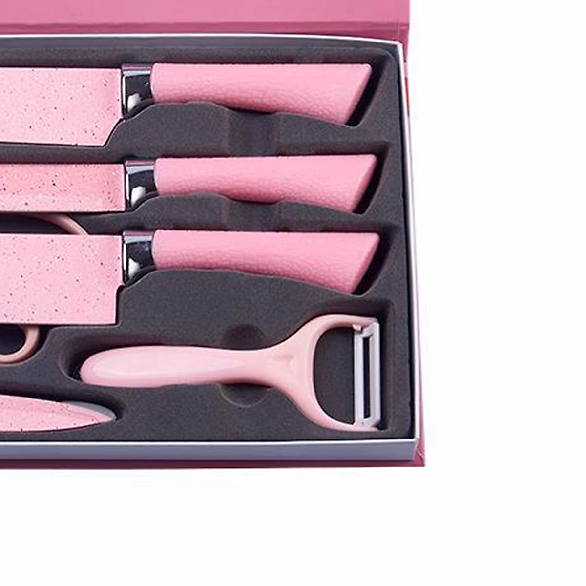 HEEPDD 6 Piece Kitchen Knife Set, Non Stick Coated Chef Knives Set Stainless Steel Colorful Knifes for Cutting Slicing Dicing Chopping ()