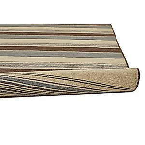 Feizy Rugs - Silva Natural Wool Dhurrie Area Rug - Stripes - Gray/Brown - 8ft x 10ft