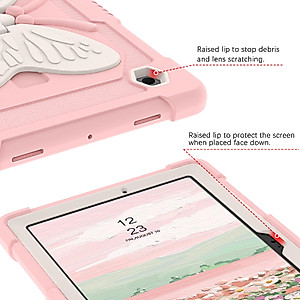 YINLAI for Galaxy Tab A8 10.5 Case,Samsung Galaxy Tab A8 Case Kid Girl Women Children Butterfly Kickstand Shockproof Protective Tablet Cover for Samsung Tab A8 10.5 inch 2022 [SM-X200/X205/X207],Pink