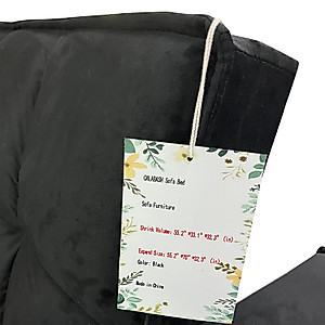 CALABASH 55 Inch Convertible Sleeper Sofa 3 in 1 Velvet Small Loveseat with Pull Out Bed, Reclining Backrest, Toss Pillows and Pockets, Futon Couches for Living Room Apartment Office