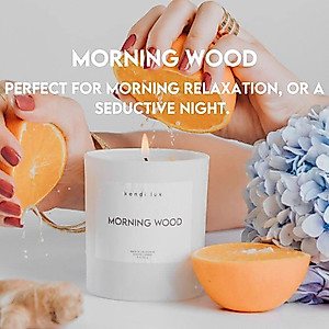 KENDI LUX | 2 Pack Soy Candles for Home Scented, Hand Poured, Non-Toxic 50 Hours Long Lasting Burn, Aromatherapy Soy Candle Gift Set for Men, Masculine Candle Bundle - Morning Wood & About Last Night