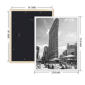 16x20 Frame White 3 Pack, 16x20 Picture Frames for Wall Made of Solid Wood With Plexiglass