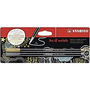 STABILO Metallic Premium Felt Tip Pen - 68 Metallic - Gold/Silver