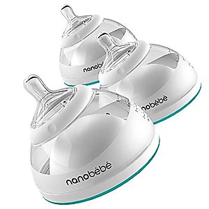 Nanobebe Breastmilk Baby Bottle (Award Winning Innovation for Breastfed Babies), Breastfeeding Newborn Breast Like, Anti Colic, Perfect Latch, Preserves Breast Milk nutrients, 3-Pack, Teal