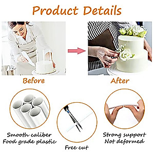 10 Pcs Cake Dowel Rods, 12 Inch Plastic Cake Support Rod White Cake Stand Sticks for Tiered Cake Construction and Stacking