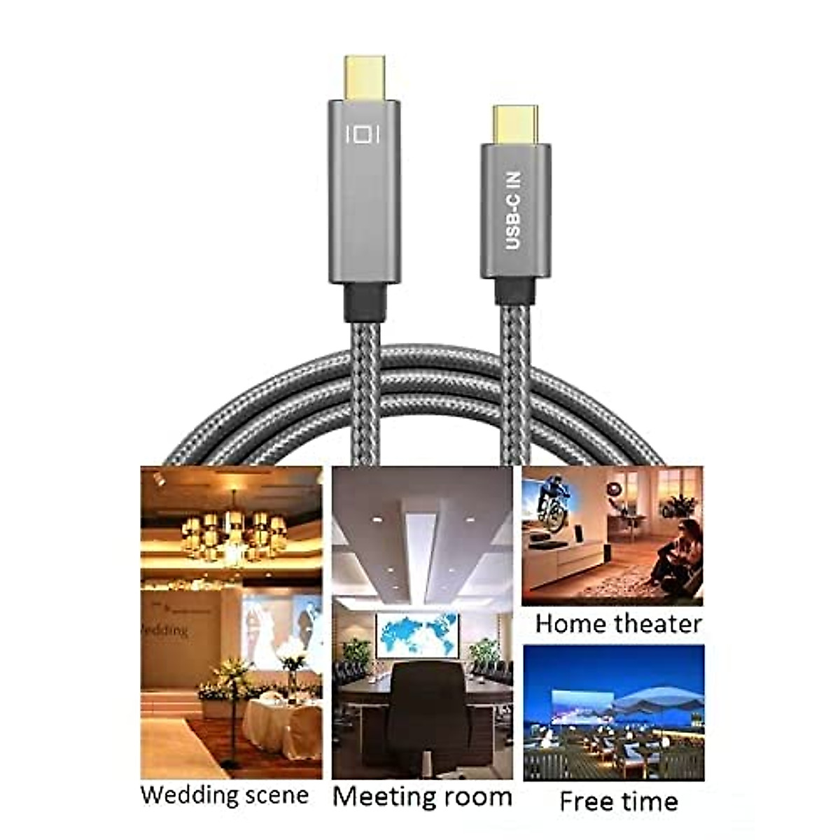 USB C to Mini DisplayPort Cable, Thunderbolt 3 Cable to USB C Cable [NOT Thunderbolt 2] for MacBook Pro/Air 2020-2016, Surface Book2, Galaxy S21/9/10/20