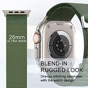 Alpine Loop Nylon Band - Compatible with Apple Watch Ultra 2/Ultra Bands 49mm 45mm 44mm for Men Women, Adjustable with Metal C Hook Strap for iWatch Ultra 2 iWatch Ultra Series 10 46mm SE/9/8/7/6/5