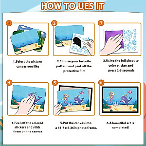 SOOVSY 200 Sheets Animals Foil Art Fun Kit for Kids, Foil Art for Kids Crafts Kit DIY Creative Activity Birthday Christmas Gift Travel Toys for 4 5 6 7 8 9 Years Old Kids Girls Boys Arts & Crafts