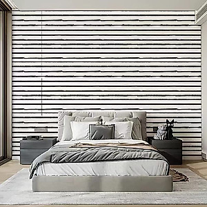 Self Adhesive Straight Lines Shelf Liner Contact Paper Striped Peel and Stick Wallpaper for Bedroom Kitchen Bathroom Walls Cabinets Dresser Drawer Liner Arts Crafts Decal 17.7X117 Inches