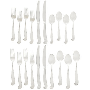 Ginkgo International LaMer 20-Piece Stainless Steel Flatware Place Setting, Service for 4
