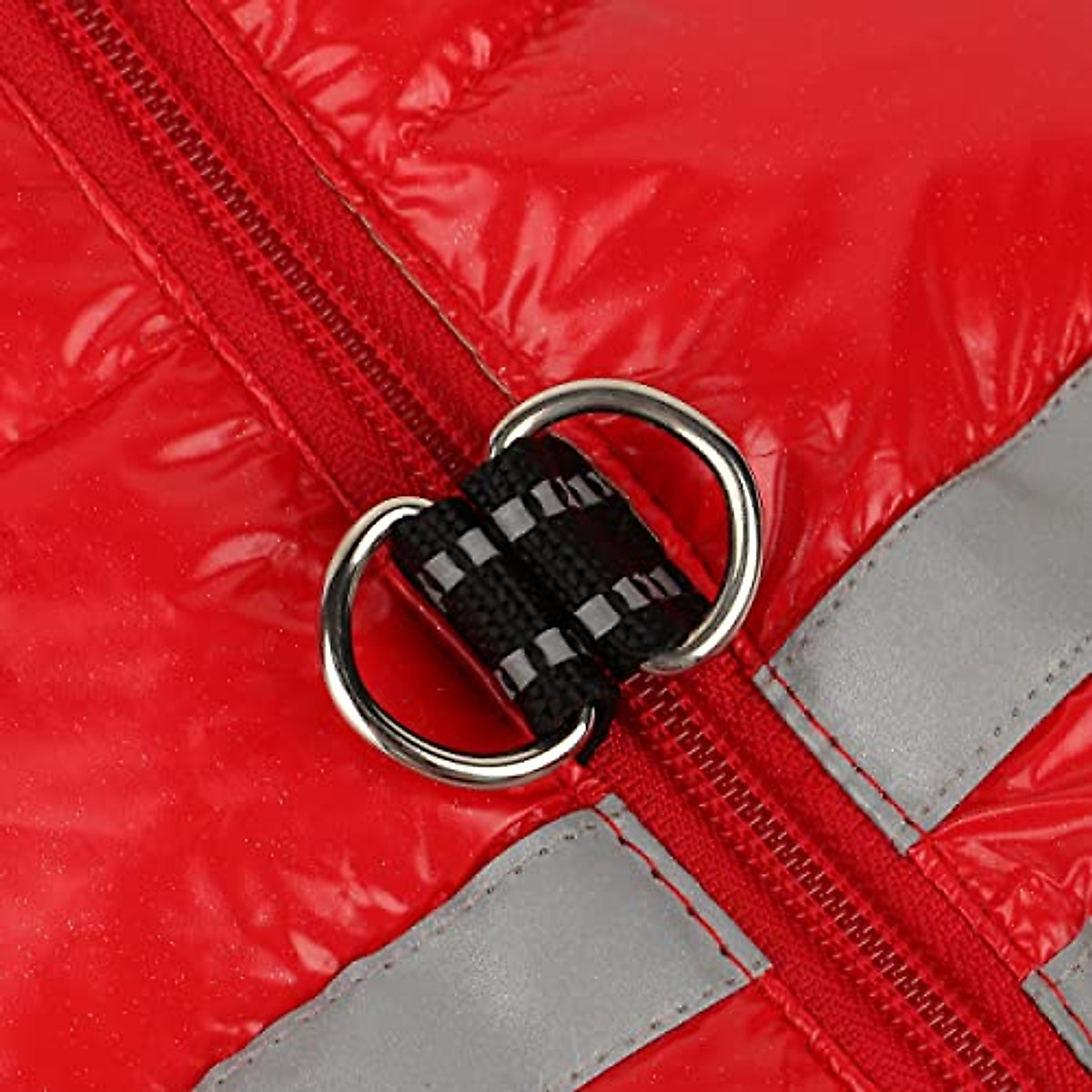 Didog Winter Puppy Dog Coat,Reflective Waterproof Windproof Dogs Cold Weather Jacket with Dual D Leash Ring, Warm Zip Up Pet Coats Clothes for Small Dogs & Cats Outdoor Walking, Red, Chest: 14”