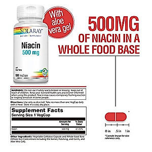 Solaray Niacin 500 mg, Vitamin B-3, 100ct