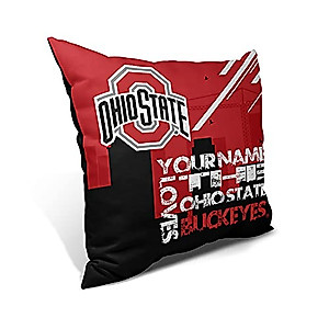 The Ohio State Buckeyes Skyline Throw Pillow | Personalized | Custom