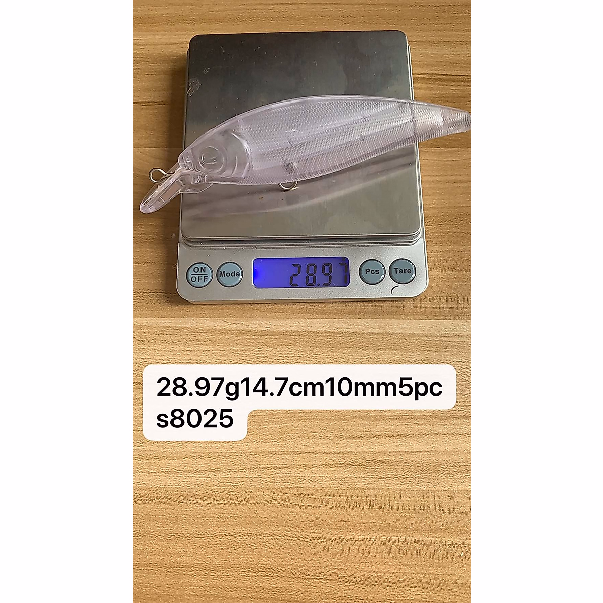 5PCS Unpainted Fishing Lure Blanks 28.97g 14.7cm with 10mm Free Fishing Eye Crankbait Baits Simulation Blank Body Clear Hard Baits Trout Salmon Minnow Lure Popper Lures Topwater Freshwater 8025