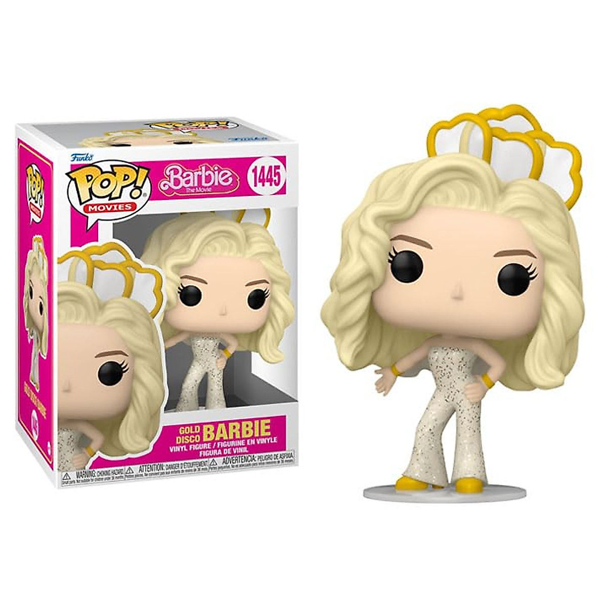 POP Movies: Barbie - Gold Disco Barbie Funko Vinyl Figure (Bundled with Compatible Box Protector Case), Multicolor, 3.75 inches