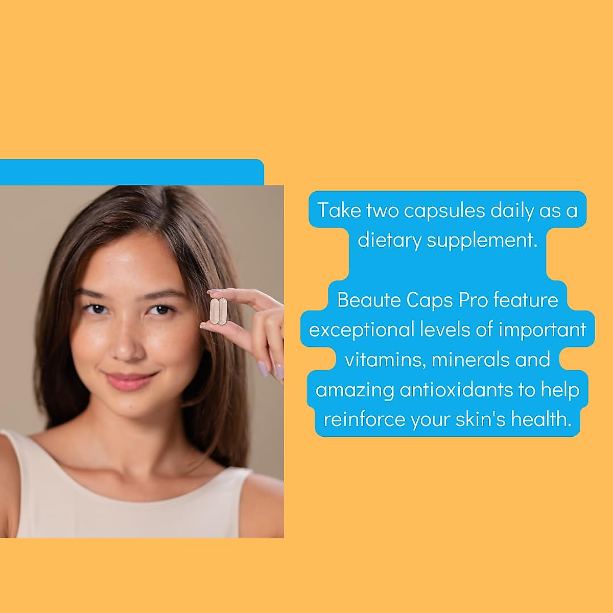 Consult Health Beaute Caps PRO - Supports Healthy Hair, Skin & Nails - Biotin 10,500 mcg - Red Orange Complex - Collagen - High Potency Support - Vitamin C & D - Minerals - 60 Day - 120 Capsules