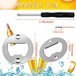 15 Sets Bottle Opener Inserts Kit Stainless Steel Round Bottle Opener Metal Round Opener Inserts with Screws and Screwdriver for Bottle Opener DIY Resin Mould Kit (Black, Silver, Bronze)