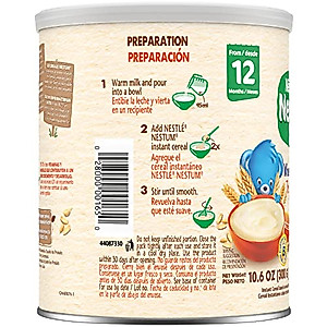 Nestle Nestum Infant Cereal, Wheat & Honey, Made for 12 Months & Up, 10.6 Ounce Canister (Pack of 4)