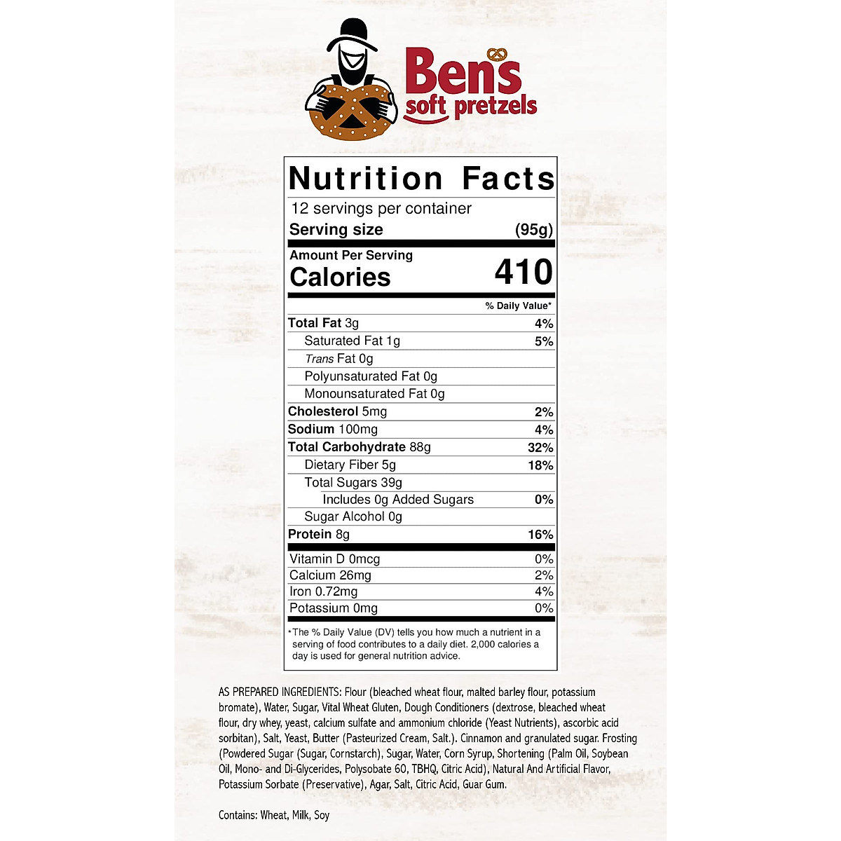 Ben's Soft Pretzels Amish Cinnamon Roll Bake at Home Kit,