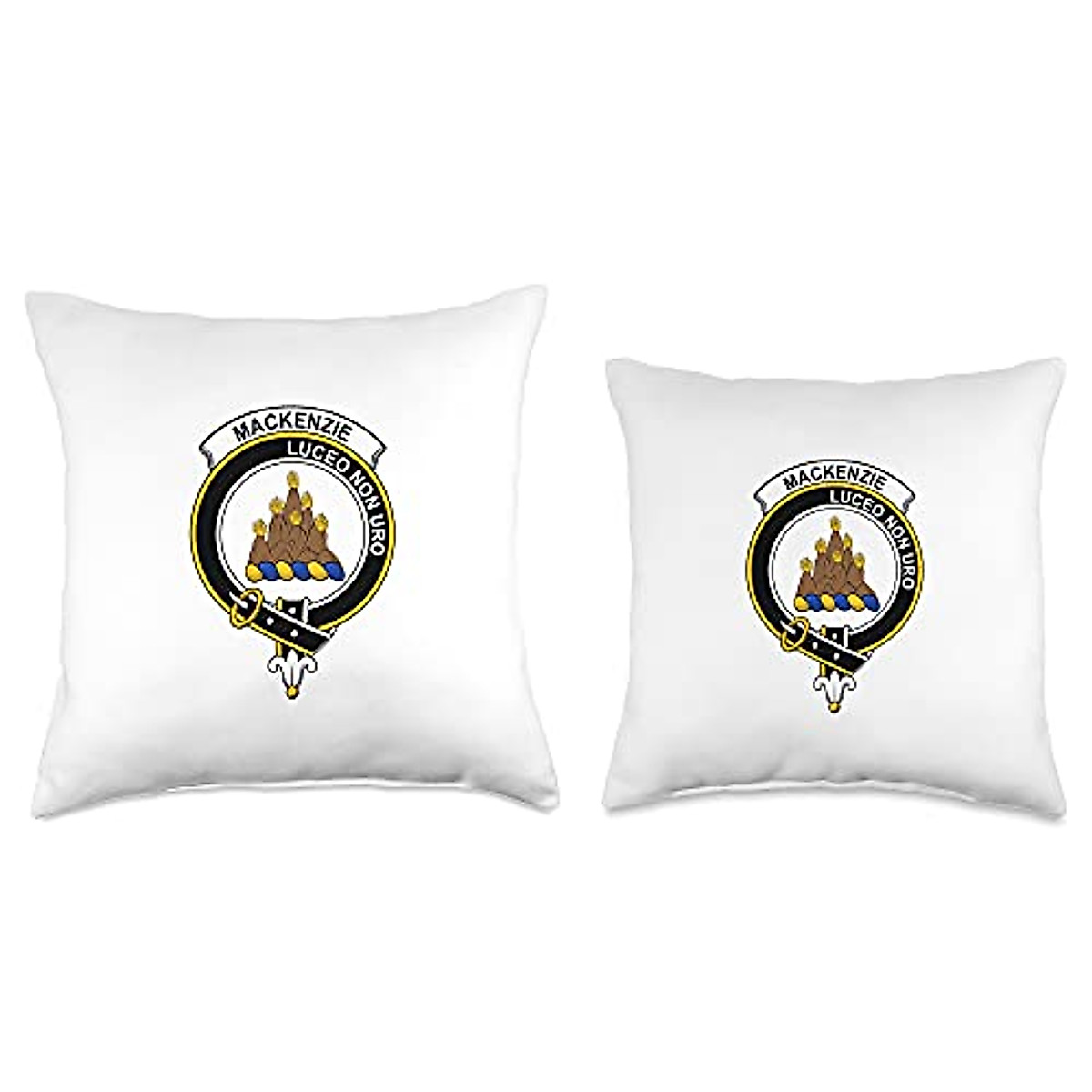 Family Crest and Coat of Arms clothes and gifts Mackenzie Coat of Arms-Family Crest Throw Pillow, 18x18, Multicolor