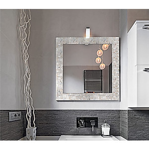 KASARO Peel and Stick Backsplash Shell Tiles, Mother of Pearl Mosaic Self Adhesive Tiles for Kitchen Wall Bathroom Bedroom Decor, Natural, 10-Sheet