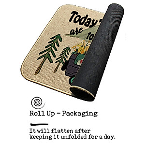 OCCdesign Burlap Camper Doormat, Camping RV Entranc Decorative Door Mat Rug -Today's Adventures