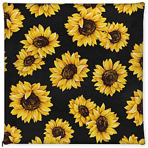 Square Chair Cushion Sunflower Foam Seat Cushion Sunflower Print Chair Pad Slip Resistant Thick and Comfortable Seat Cushion Pads Durable Soft Mat Pad 16 inch x 16 inch