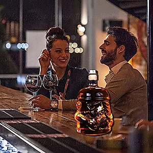 FS Transparent Creative Whiskey Decanter Set With 2 Glasses, Wine,Brandy, Scotch,Vodka, Whiskey Carafe for Brandy, Liquor-750ml Gifts for Men, Dad,Husband, Boyfriend